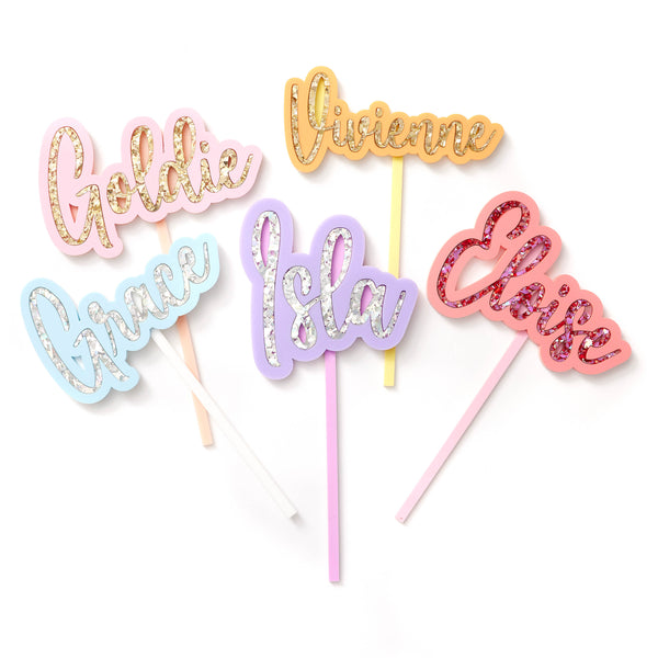 Cursive Custom Name Toppers – Hello Kit Co.