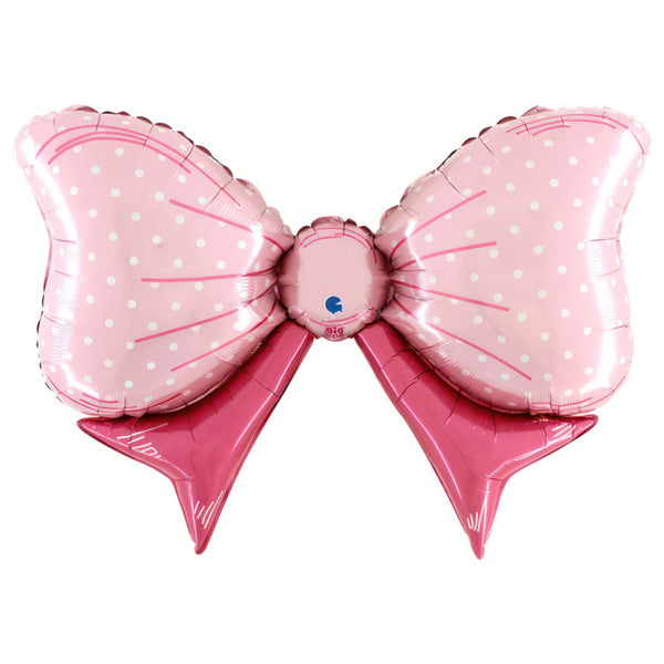 Light Pink Spotty Bow Balloon – Hello Kit Co.